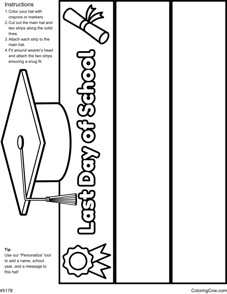 Last Day of School "Graduation Cap" Hat Craft