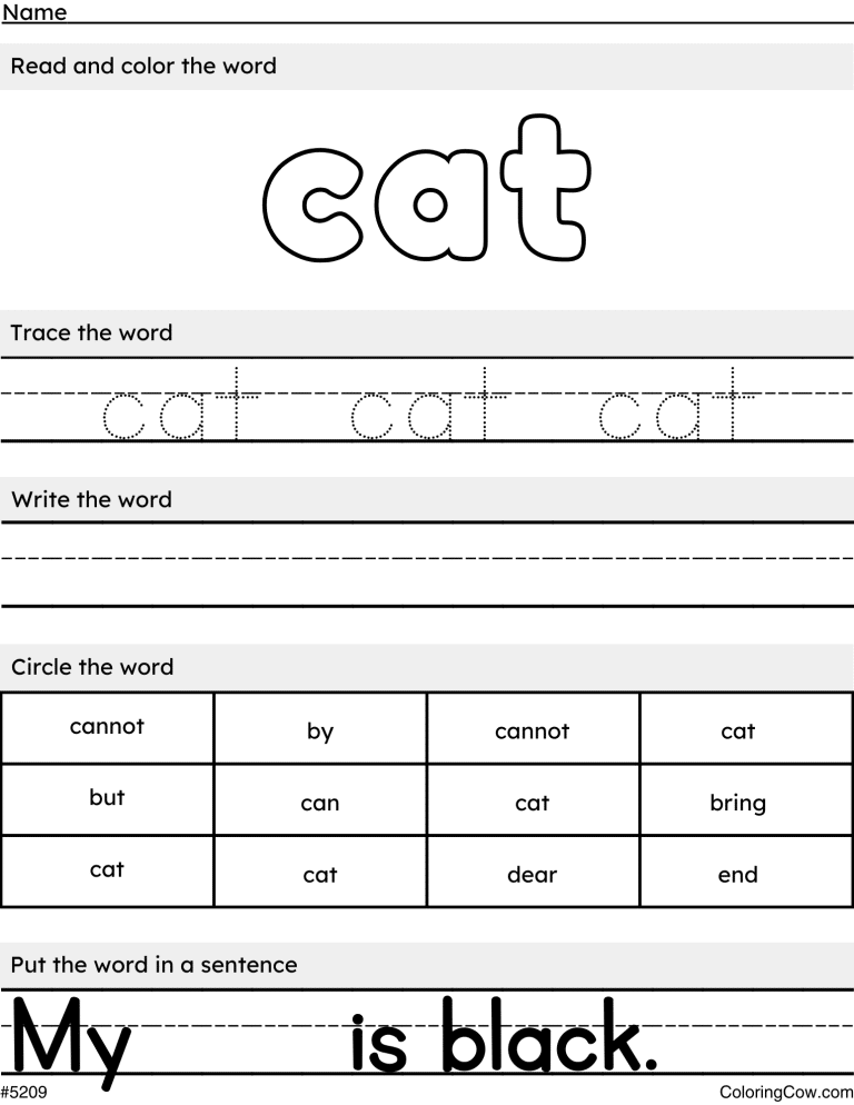 Educational Coloring Pages - Coloring Cow