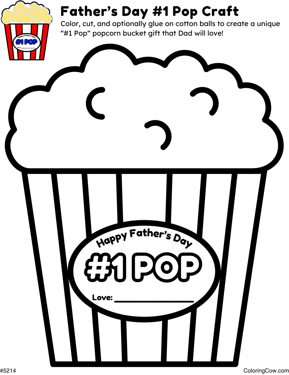 Father’s Day "#1 Pop" Popcorn Craft