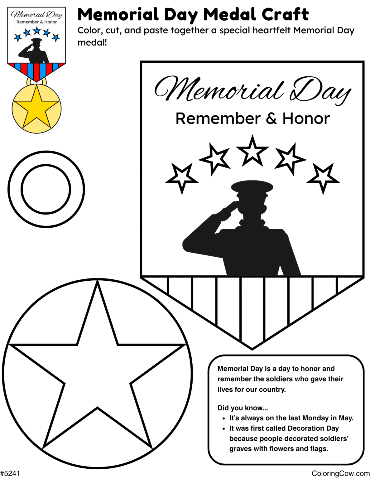Memorial Day Medal Craft