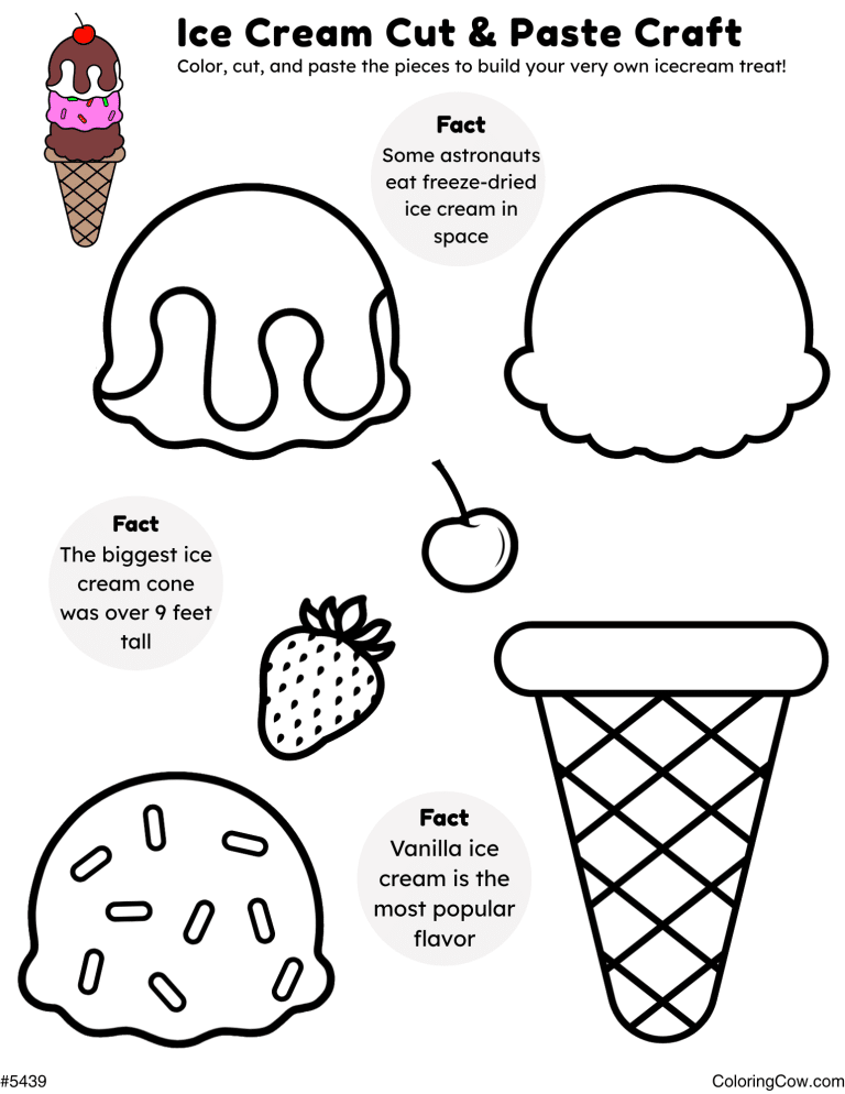 Ice Cream Cut & Paste Craft
