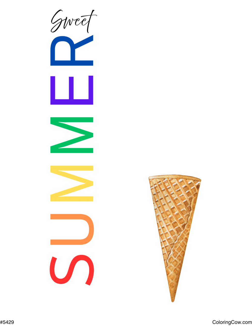 Ice Cream Cone Summer Handprint Craft