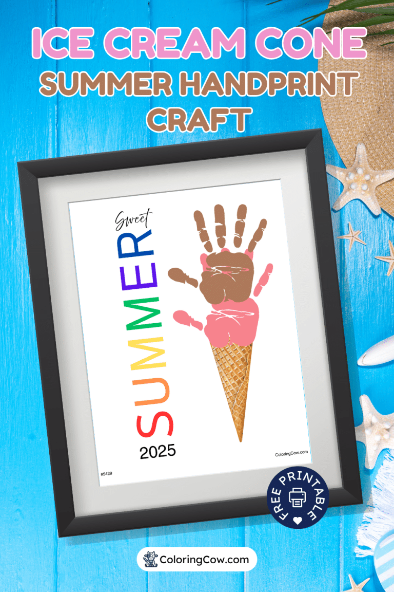 Ice Cream Cone Summer Handprint Craft