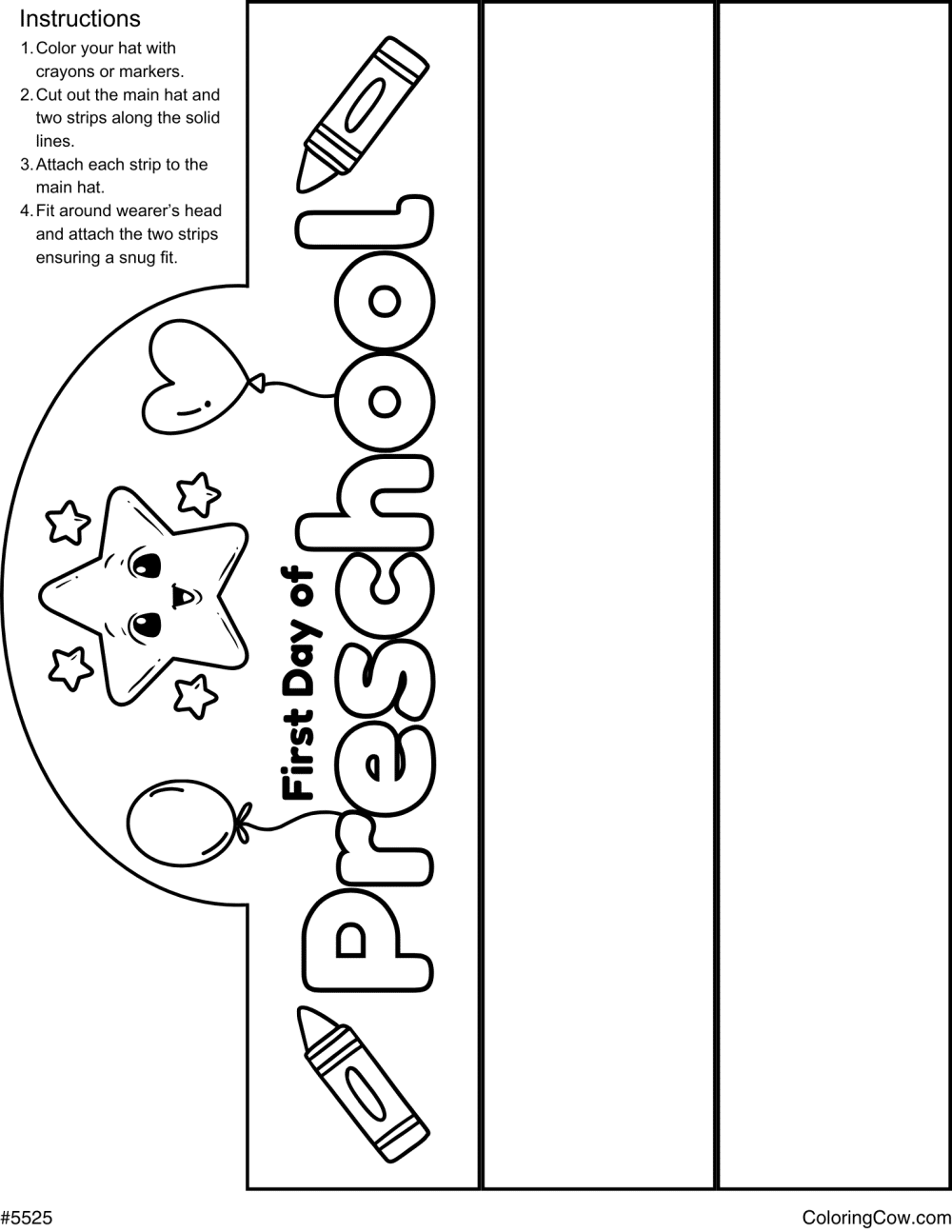 First Day of Preschool Hat Craft