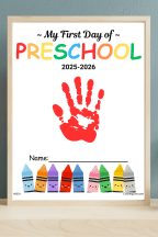 My First Day of Preschool Handprint Craft