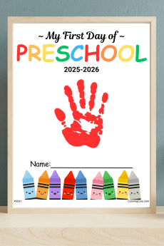 My First Day of Preschool Handprint Craft