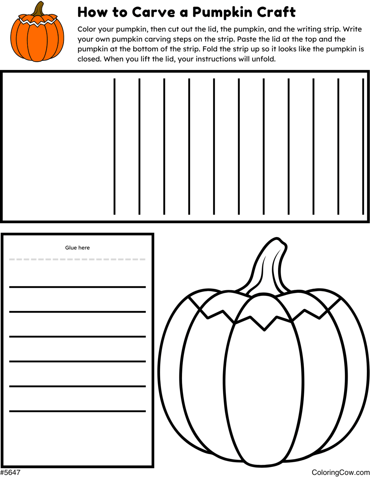 Free Printable Crafts for Kids - Coloring Cow