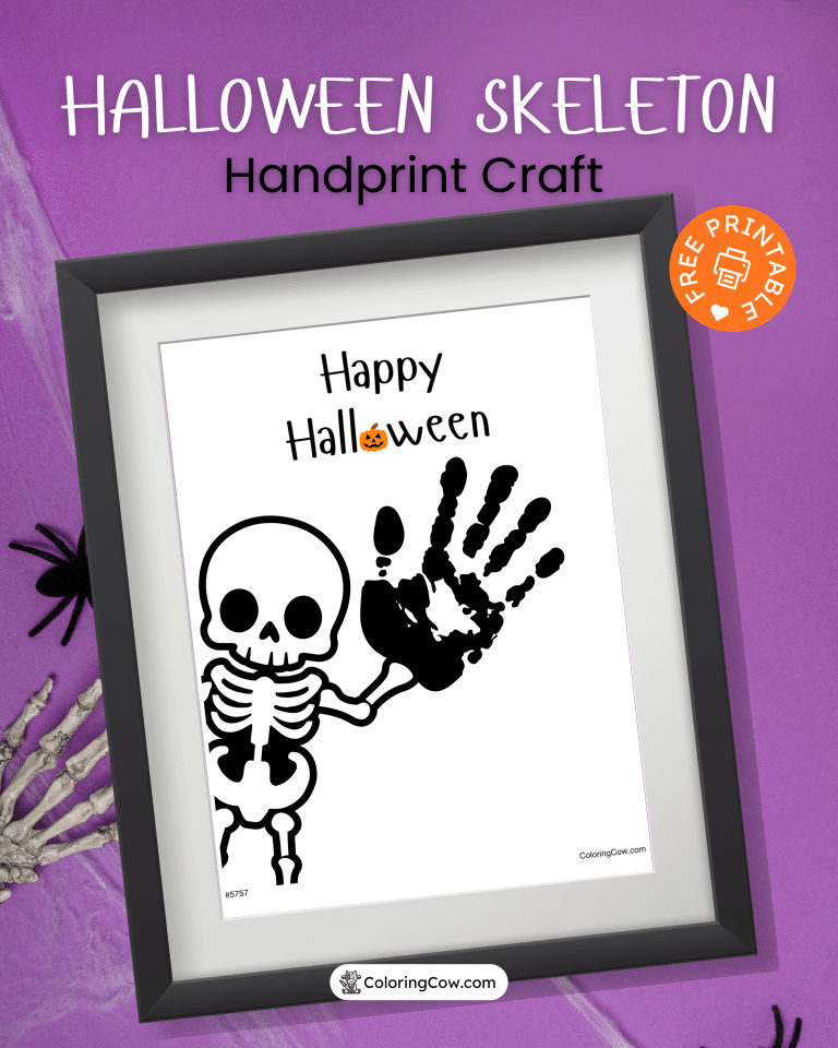 Halloween Skeleton Handprint Craft