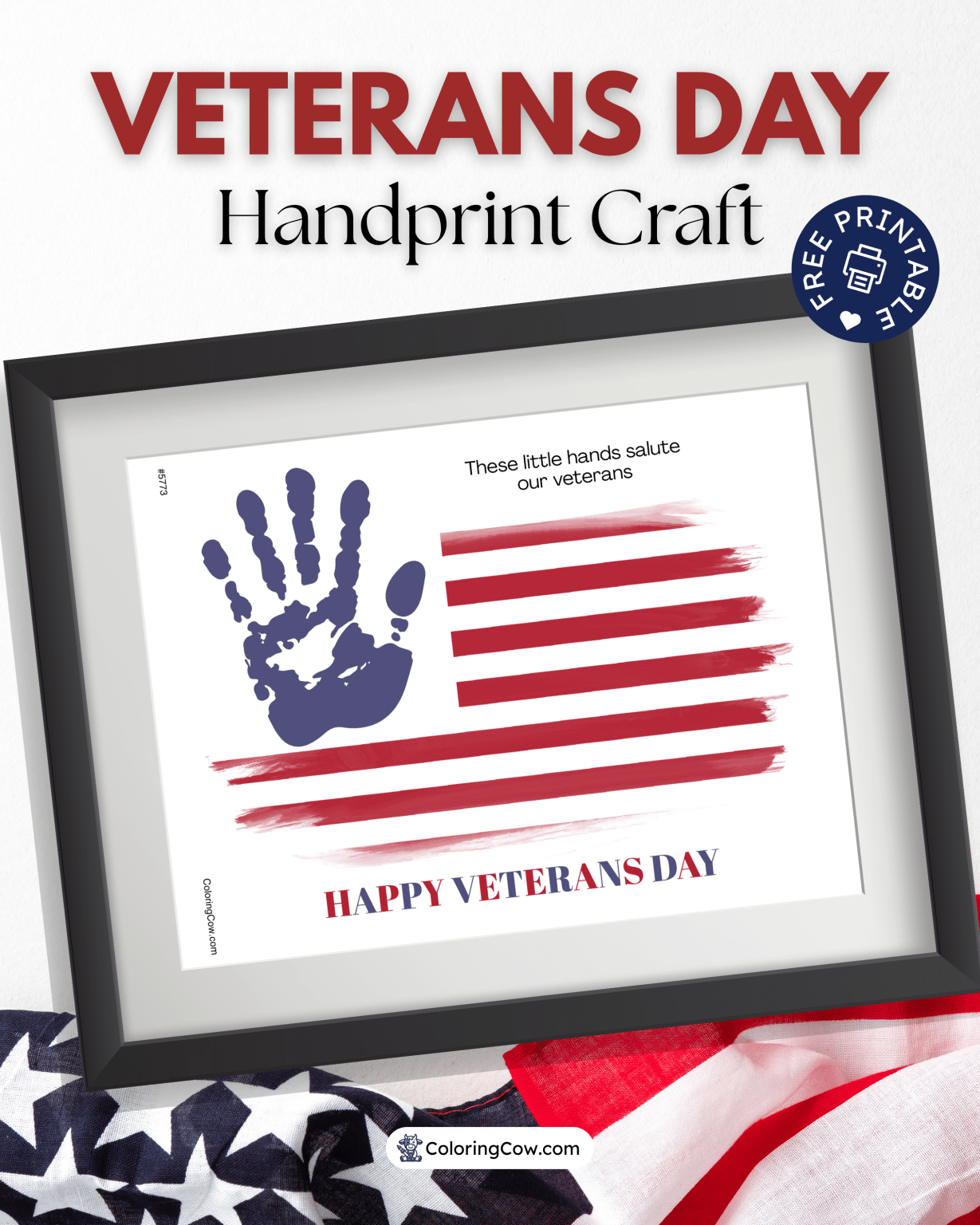 Veterans Day Flag Handprint Craft