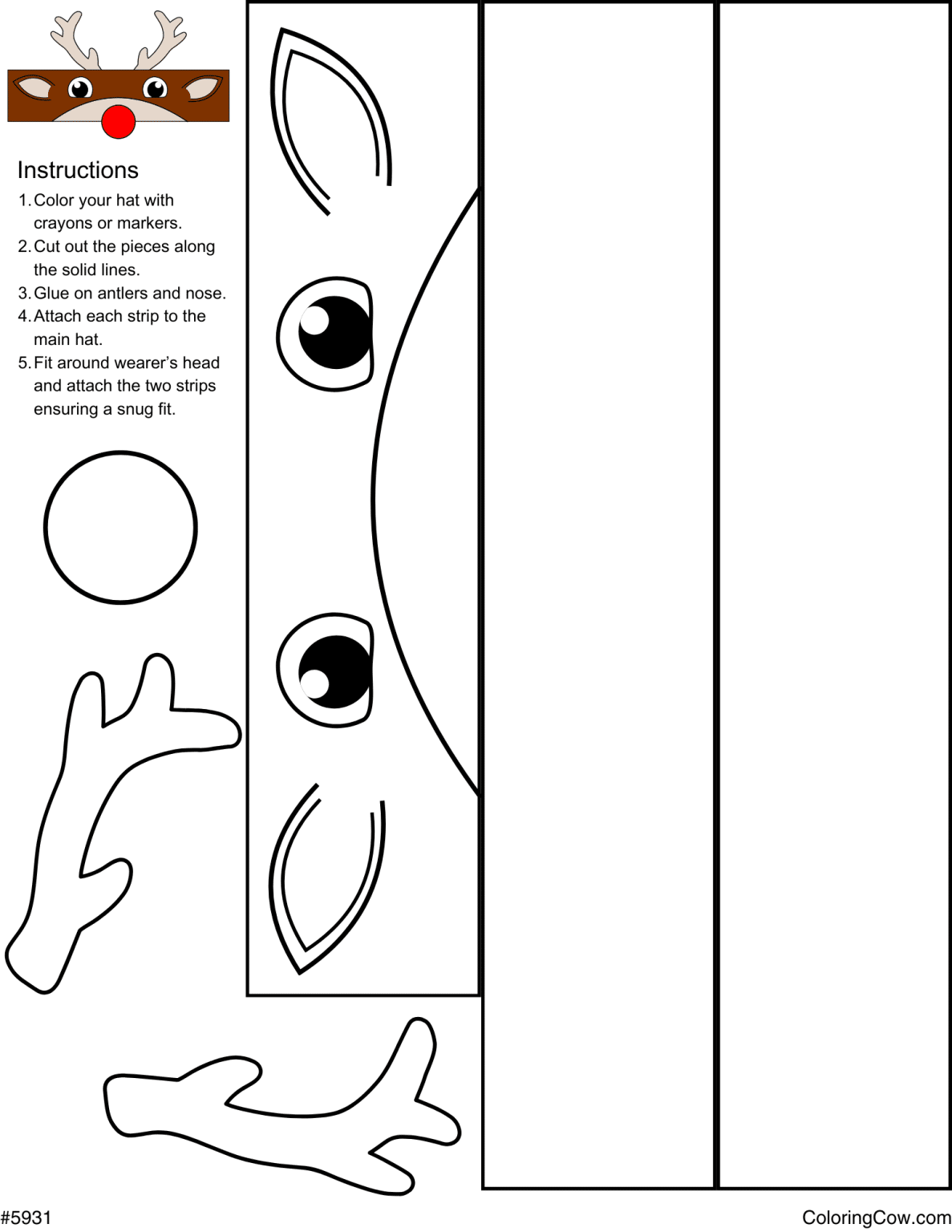 Free Printable Crafts for Kids - Coloring Cow