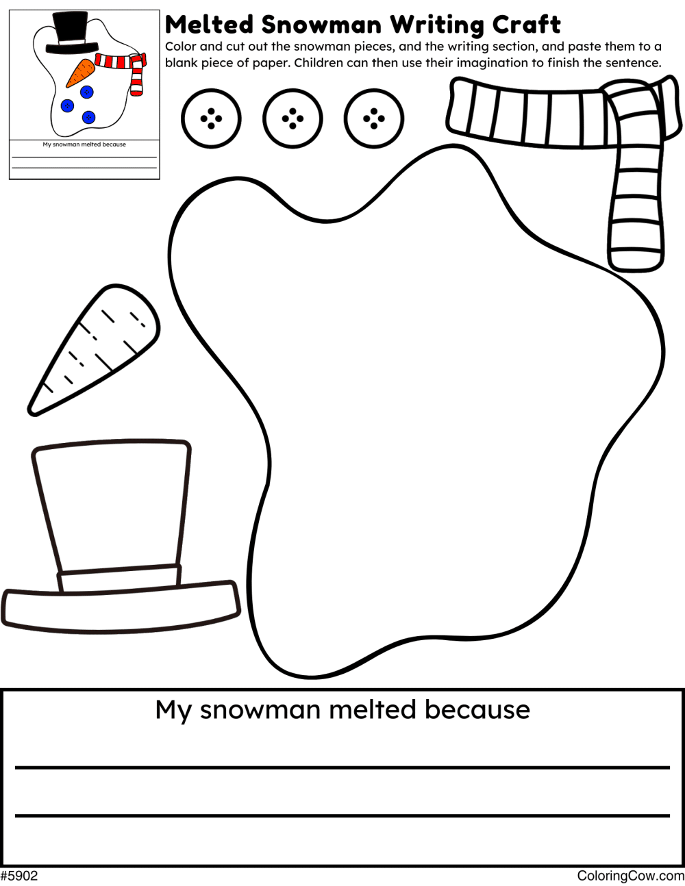 Melted Snowman Writing Craft
